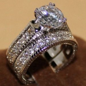 Jewelry | Silver Round Bridal Wedding Ring Set | Poshmark